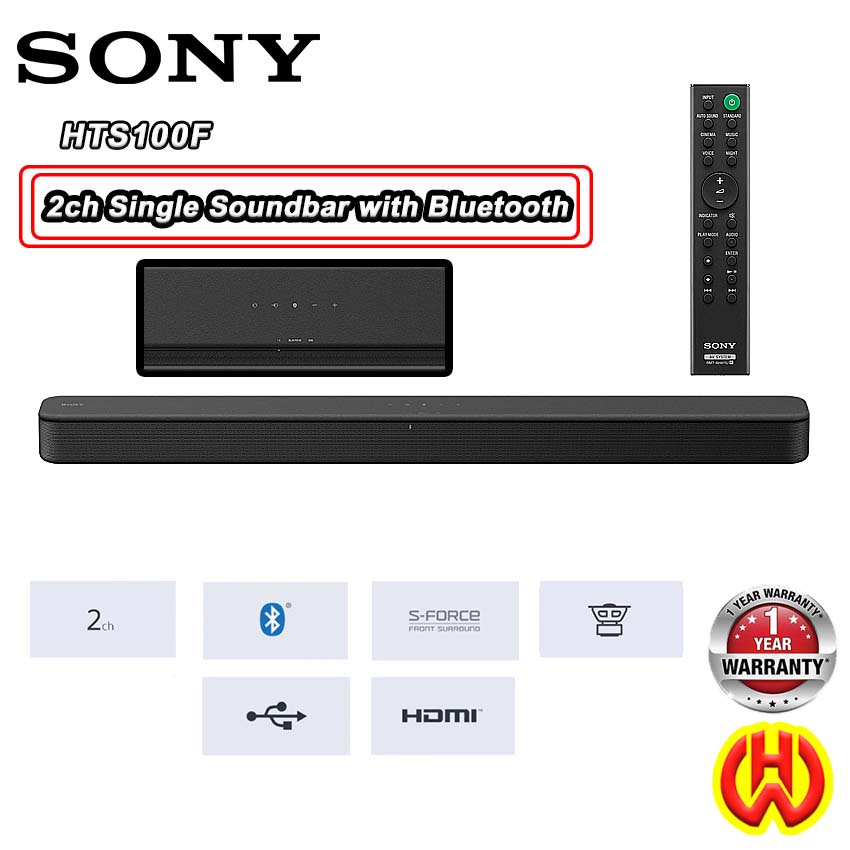 Sony HT-S100F 120W 2ch Soundbar HTS100F Black | Shopee Philippines