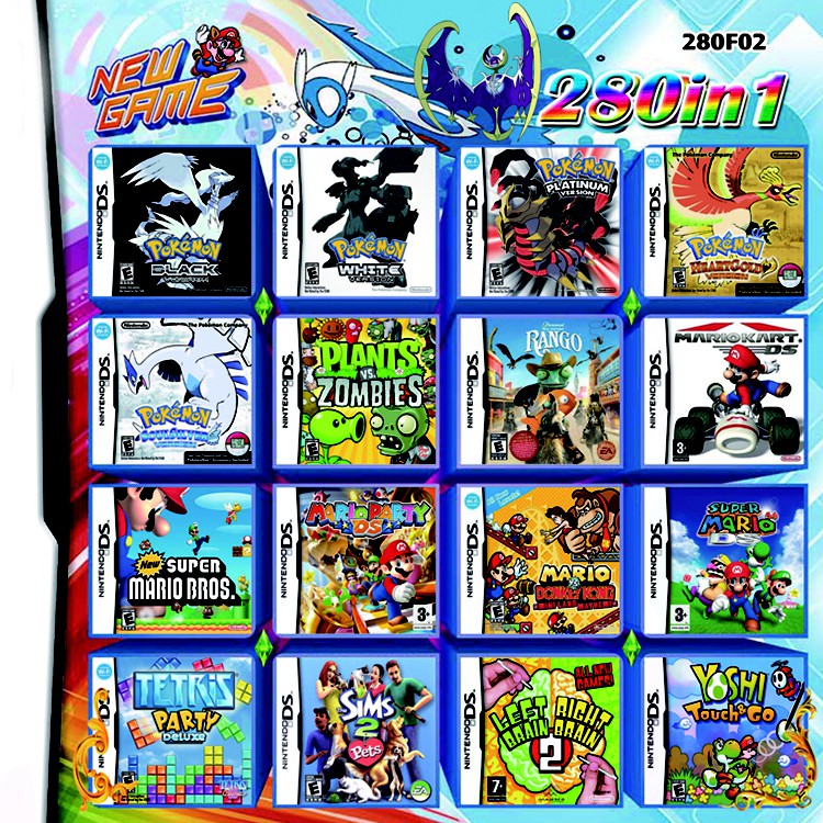 280 in 1 Combination Game Cartridge for Original 3DS,3DSLL/XL,New 3DS ...