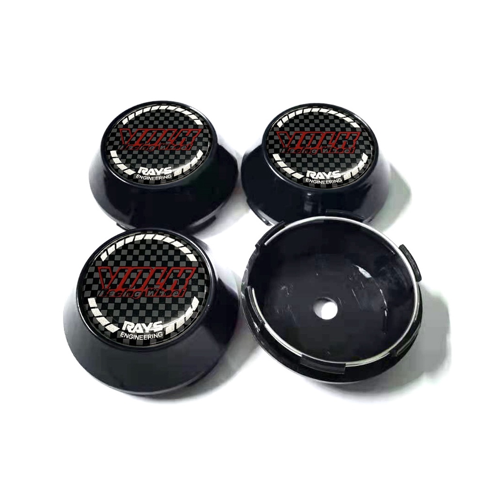 4pcs 60/64/65/68/69MM Car Wheel Center Caps Red Logo Fit for Rays Volk ...
