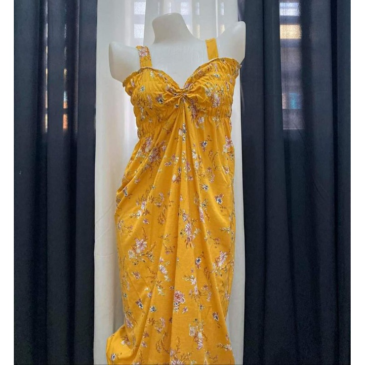 CLEAVAGE SMOCKED LONG DRESS, DUSTER PAMBAHAY, DRESS PAMBAHAY, SUMMER ...
