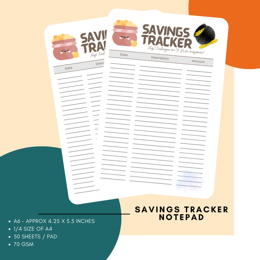 Savings Tracker Notepad -Track your spending Planner Notepad / Memo Pad ...