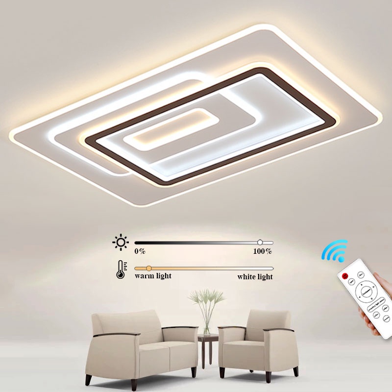 3 Color LED Ceiling Light Bedroom Modern Lamp Ceiling Lamp Remote ...