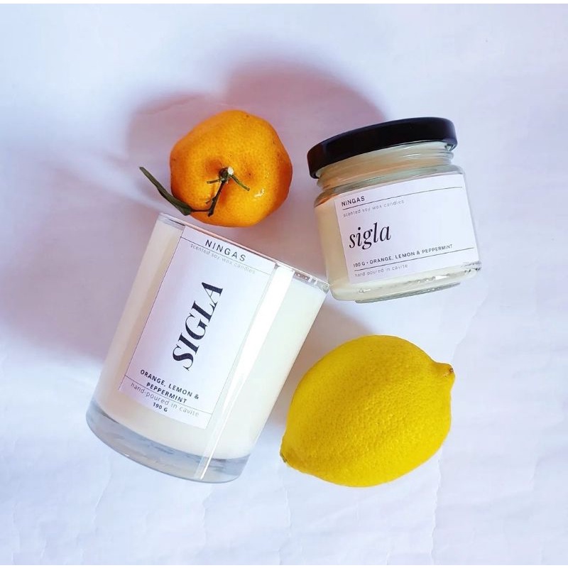 [190 G] SIGLA Orange, Lemon and Peppermint Scented Soy Wax Candle ...
