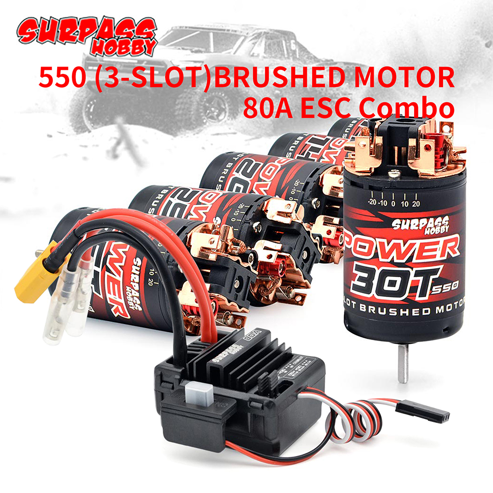 New Surpass Hobby 550 3-Solt 12T 14T 20T 25T 30T 35T Brushed Motor w ...