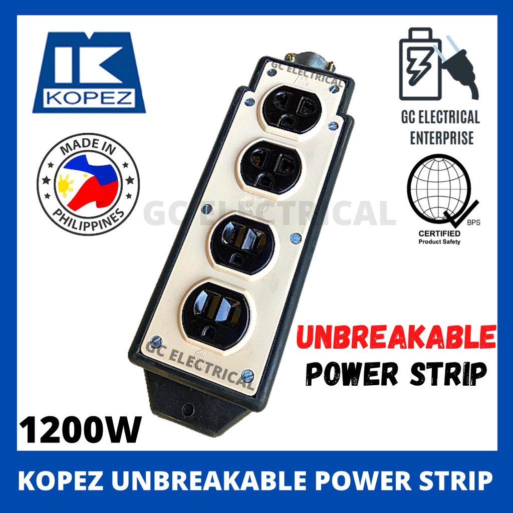 [Kopez] Unbreakable Power Strip (4gang heavy duty outlet) Surface Type ...