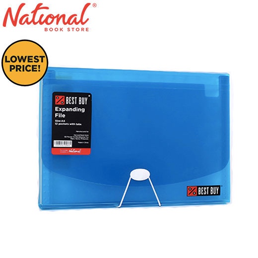Best Buy Expanding File 14011 A4 12 Pockets Garter Lock With Tab Blue ...