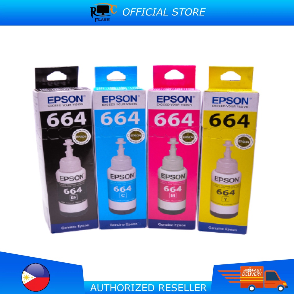 EPSON SET T6641/T6642/T6643/T6644 INK BOTTLE FOR ECOTANK/ITS INK SERIES ...