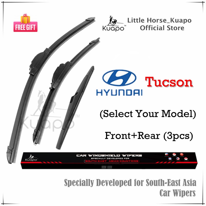 (Front+Rear 3pcs) Hyundai Tucson Wiper Blade Set for (Select Your Model) TUKSON ix35 SUV Car ...