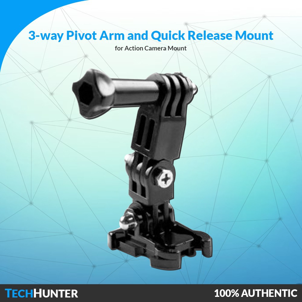 Three Way Adjustable Pivot Arm with Mount for GoPro ,SJCAM and Action ...