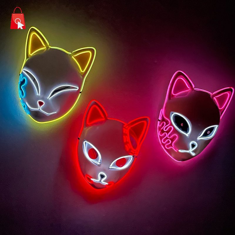 Ginkago LED Demon Slayer Cosplay Mask - Kimetsu No Yaiba Cosplay ...