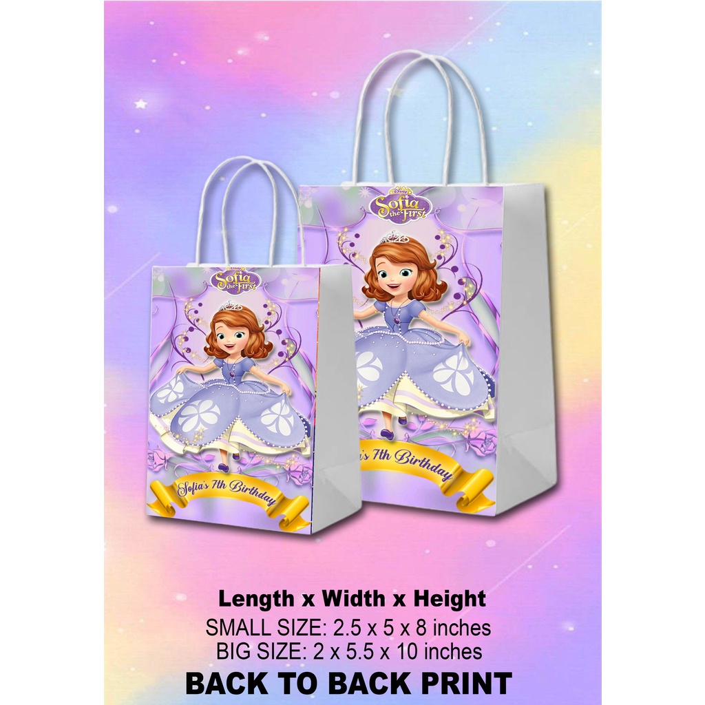 customized paperbag / lootbag SOFIA THE FIRST 10pcs | Shopee Philippines