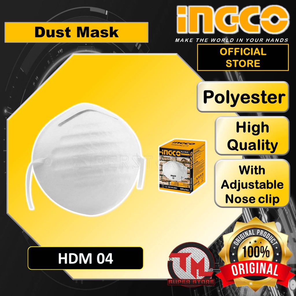 INGCO Dust Mask w/ adjustable nose clip HDM 04 • Tm ss | Shopee Philippines