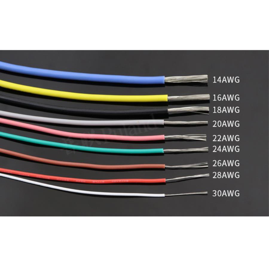 5meters UL3239 Silicone Wire 200 High Temperature 3KV High Voltage Soft Insulated 26AWG/28AWG ...