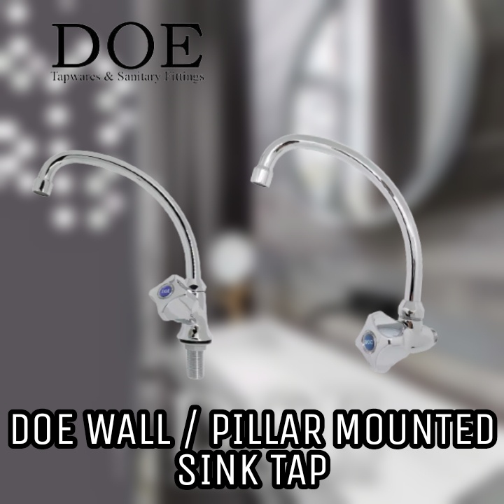 DOE 1/2" Wall Mounted Sink Tap DE116A / Pillar Mounted Sink Tap DE115A ...