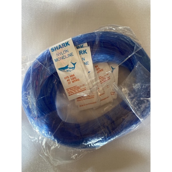 SHARK BLUE NYLON MONOLINE 37MTS/PACK/10 COILS (025mm-060mm) | Shopee ...