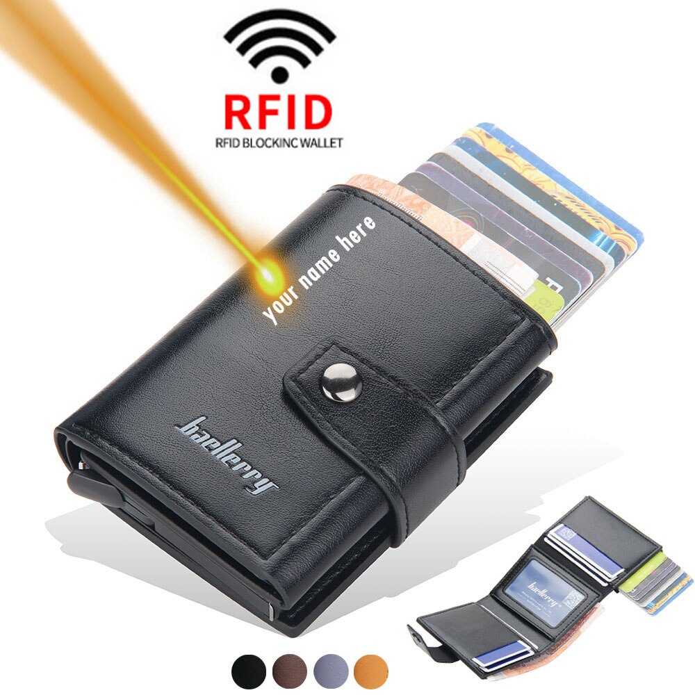 RFID Antitheft Smart Credit Card Holder RFID Wallet Lock Thin Mini ...