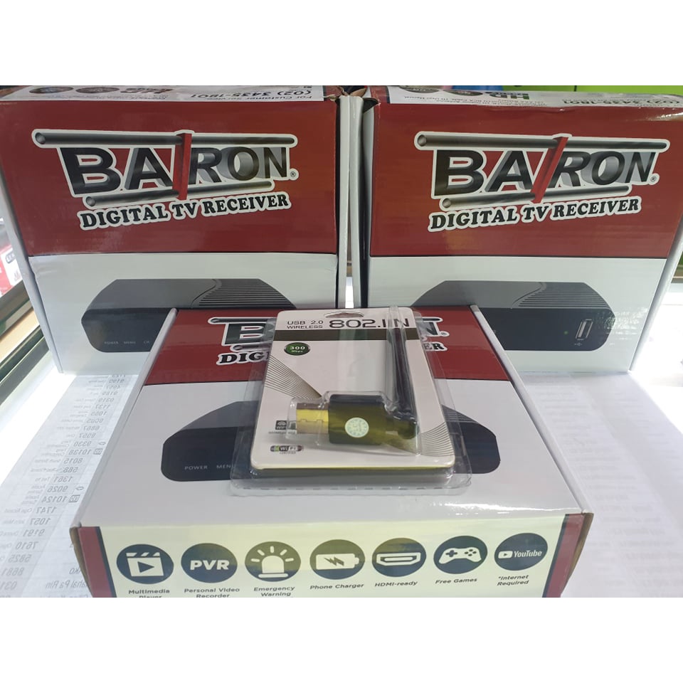 BARON DIGITAL TV RECEIVER (ORIGINAL) WITH WIFI DONGLE | Shopee Philippines