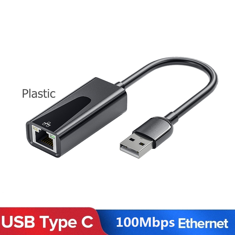 USB Type C Ethernet Adapter Network Card USB Type-C To RJ45 10/100Mbps ...
