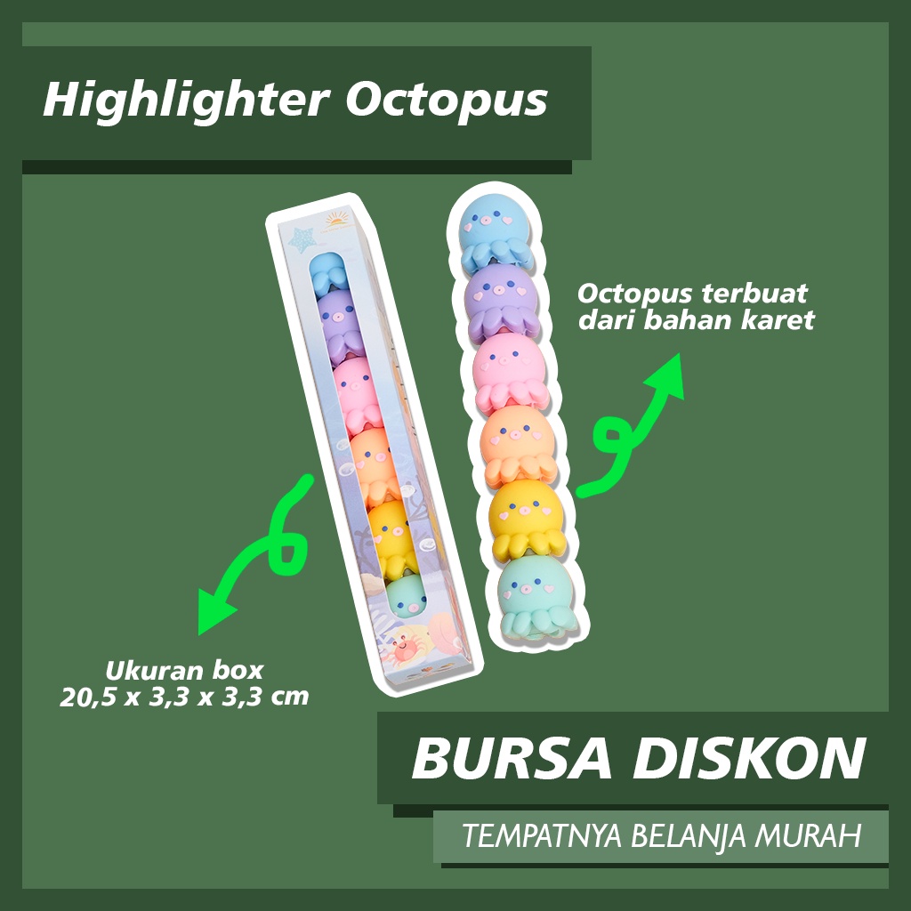 Stacked Octopus Highlighter Octopus Text Lighter Stationery Marker ...