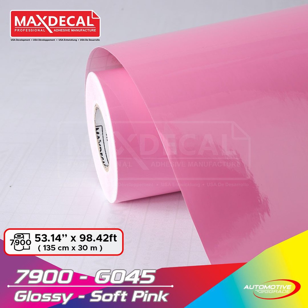 MERAH [Per Meter] MAXDECAL 7900 GLOSSY MATT DOFF 045 SOFT PINK 135 cm ...