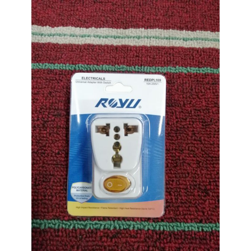 Royu Universal Adapter With Switch (REDPL109) | Shopee Philippines
