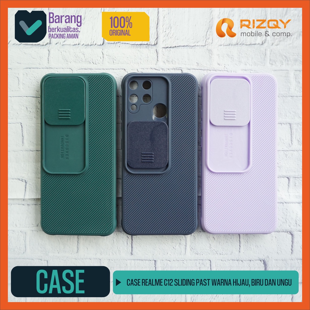 Case REALME C12 SLIDING PAST Green Color, Blue And Purple | Shopee ...