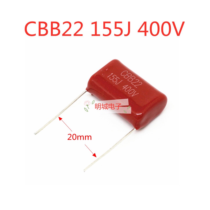 10pcs 50pcs CBB capacitor 400V155J 155J400V 1.5UF pitch 20mm 155J 400V CBB22 Film capacitor ...