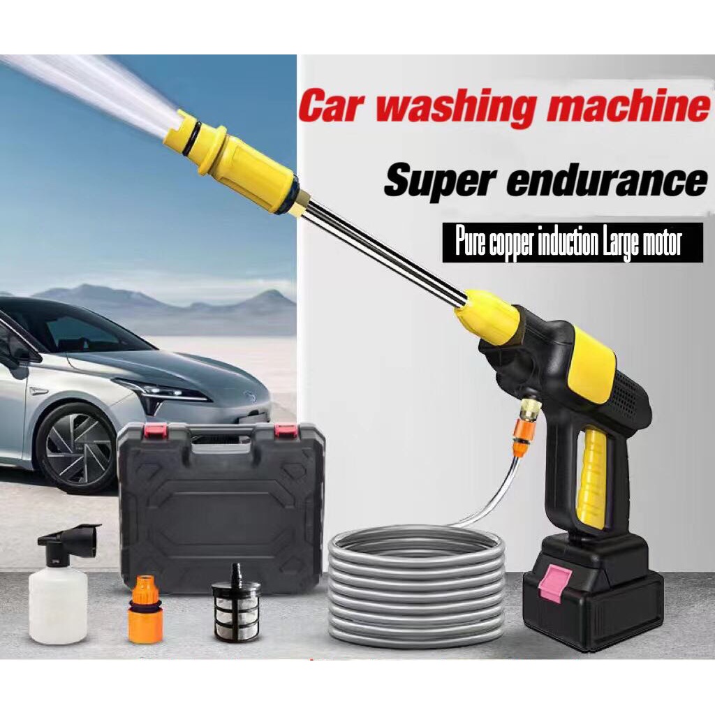 48v lithium battery car wash gun wireless portable high pressure car ...