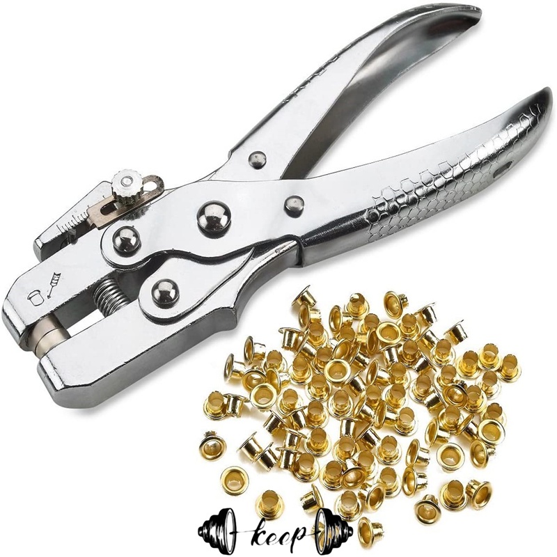 5mm 2in1 Eyelet Puncher for Hang Tag with Eyelet Grommet Leather Paper ...