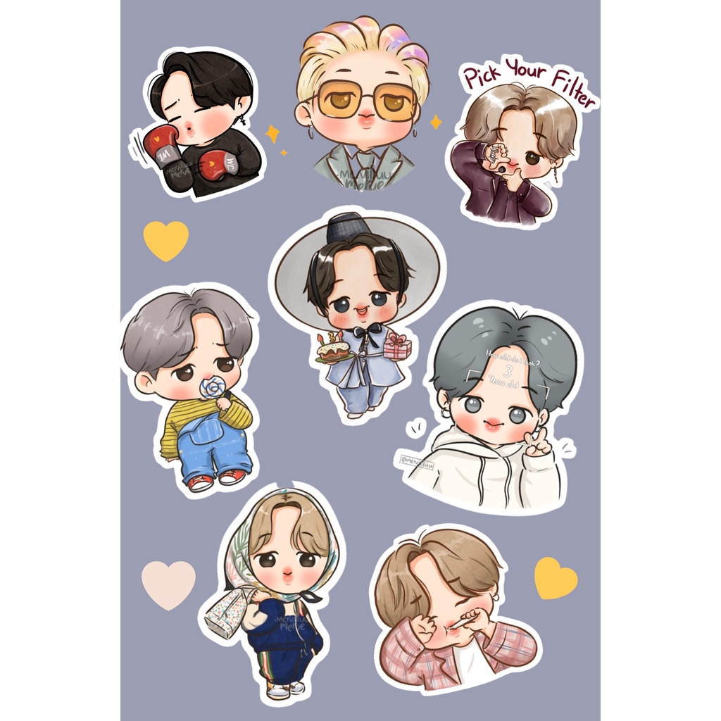 Bts CHIBI CUTE sticker pack aesthetic journaling Taehyung Jungkook ...