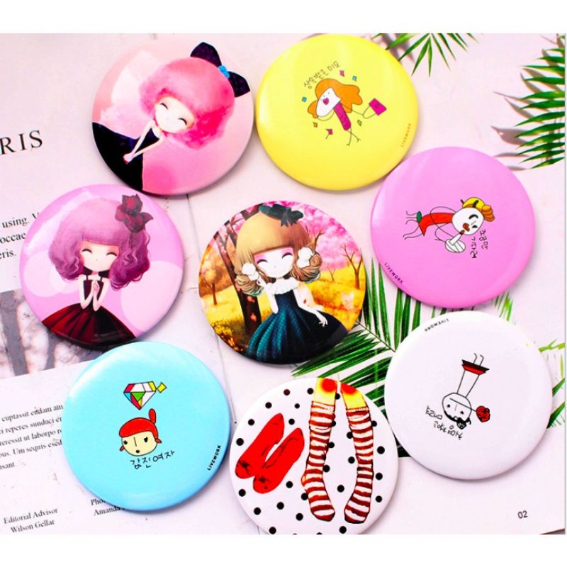 Mini Character Mirror - Character Round Mirror - Makeup Mirror | Shopee ...
