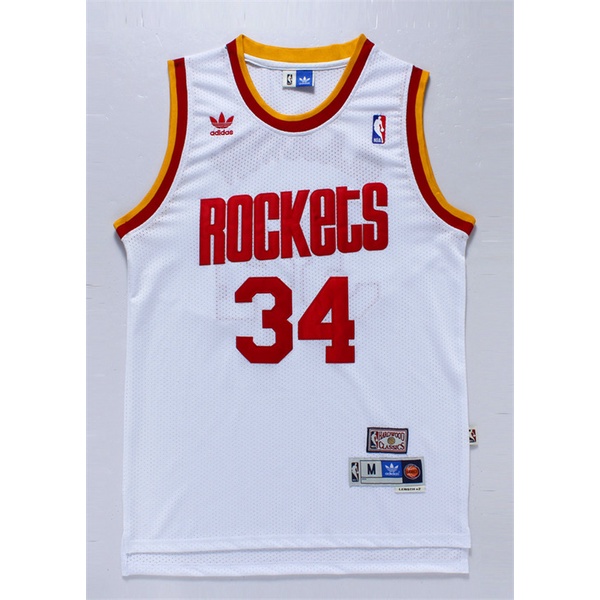 new men’s Houston Rockets #34 Hakeem Olajuwon retro embroidery ...