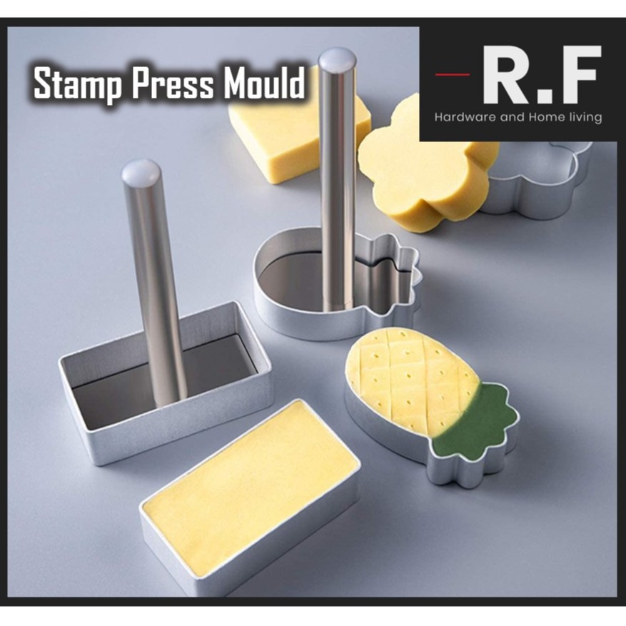 Thick Aluminium Pineapple Cake Stamp Press Mould Acuan Biskut Cookies ...