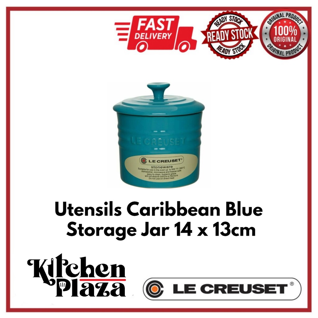 Le Creuset Utensils Caribbean Blue Storage Jar 14 x 13 cm | Shopee ...