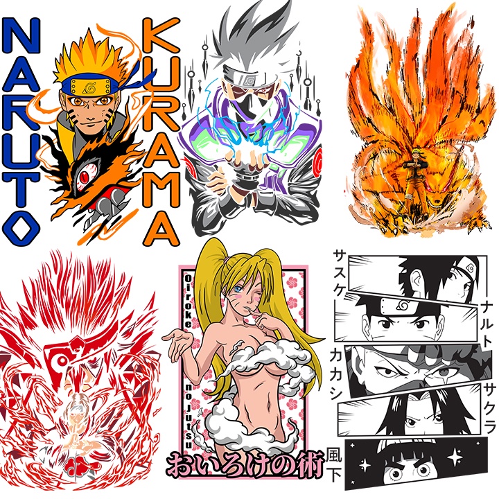 IRON ON - ANIME - NARUTO Design size print Ready to Press to any Fabric ...