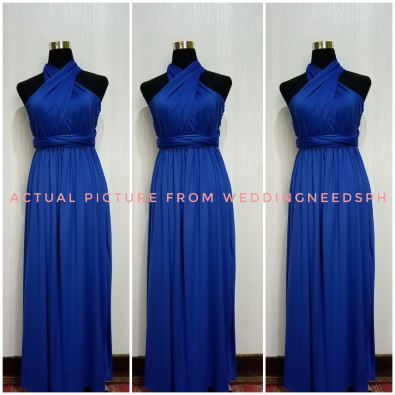 ROYAL BLUE INFINITY DRESS with TUBE for wedding | Shopee Philippines
