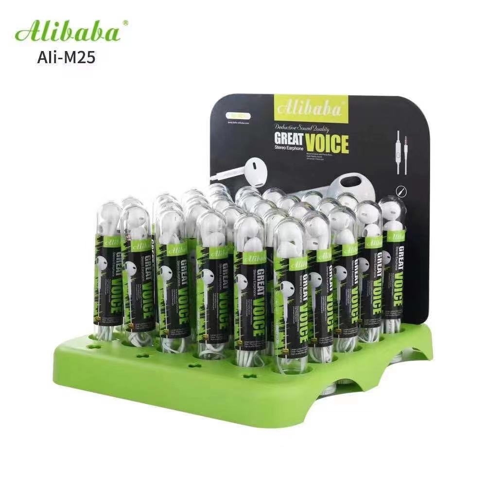 Alibaba Ali-M25 Stereo Earphone Wired 3.5Mm Jack Earbuds Tube Design ...
