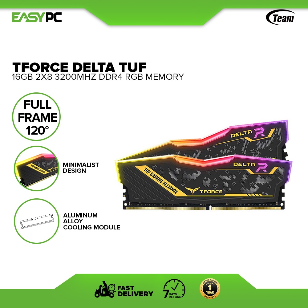 Team Elite Delta TUF RGB 16GB 2x8 3200Mhz Memory T-FORCE BLITZ control ...