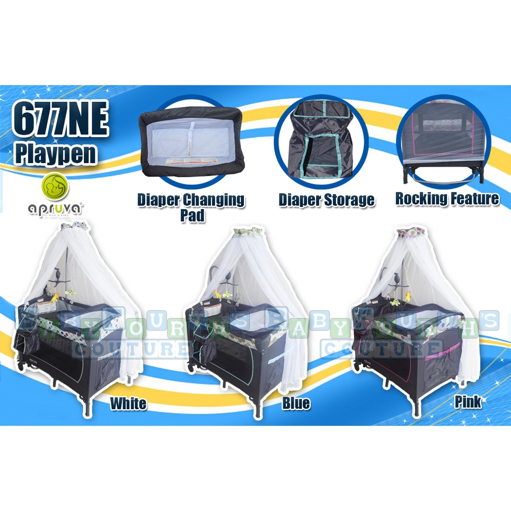 COD Apruva Playpen Crib Bed for Baby PP-677NE | Shopee Philippines