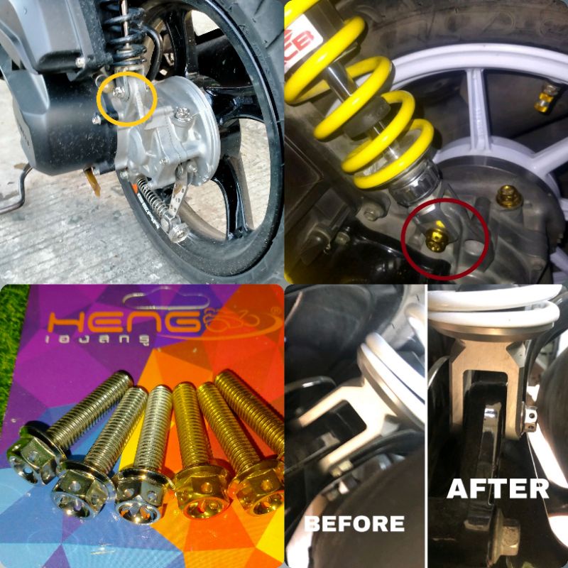Shock heng bolts for Honda Click v3/v2/beat Fi/airblade/adv/pcx ...