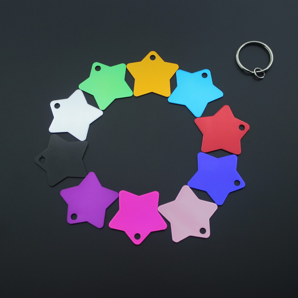 Star Dog Tags Aluminum Custom Engraved Name Cat Pet ID Tag | Shopee ...