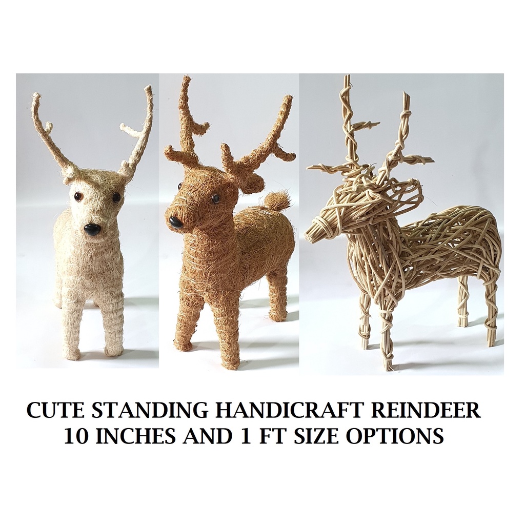 Mini Standing Reindeer Rudolf Christmas Tree Decoration Pasabit Abaca ...