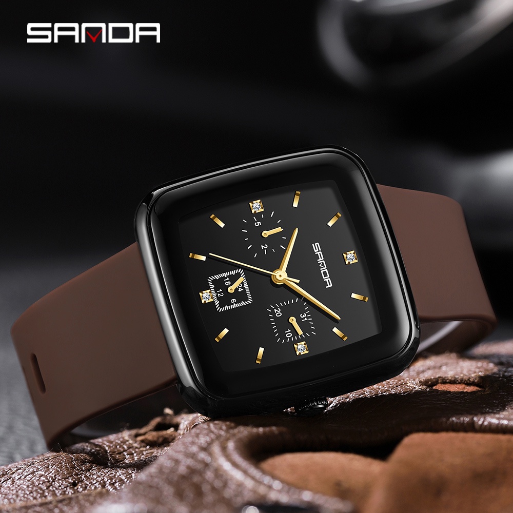 SANDA Square Design Personality Fashion Watch Luxury Men's Charm ...