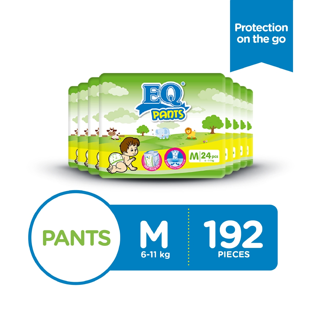 EQ Pants Big Pack Medium 24's x 8 packs (192 pcs) - Baby Diapers ...