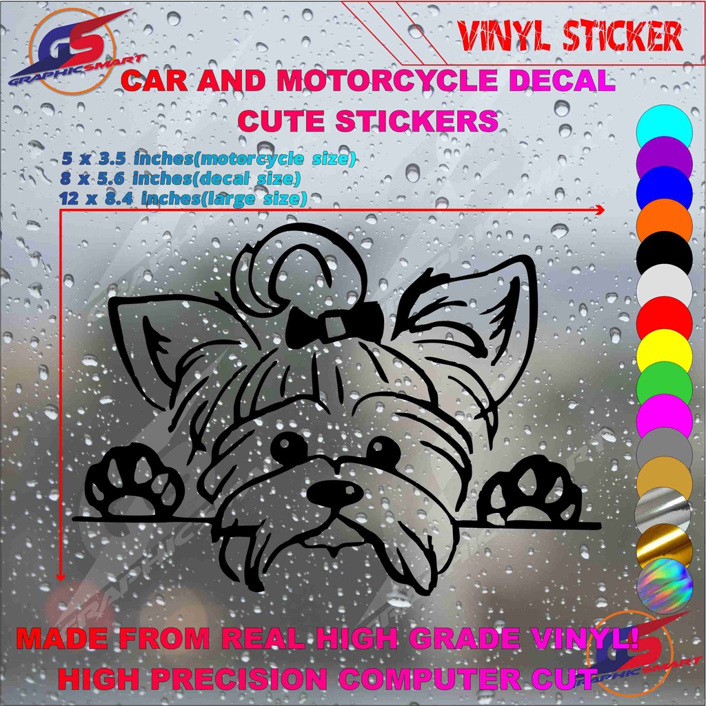 Peeking Shih Tzu Sticker Decal window, bumper, hood, door, fuel cap ...