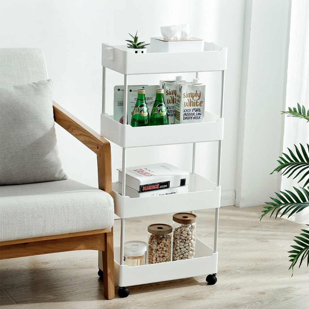 LOCAUPIN Multi-Layer Aluminum Bathroom Multifunctional Trolley Rolling ...