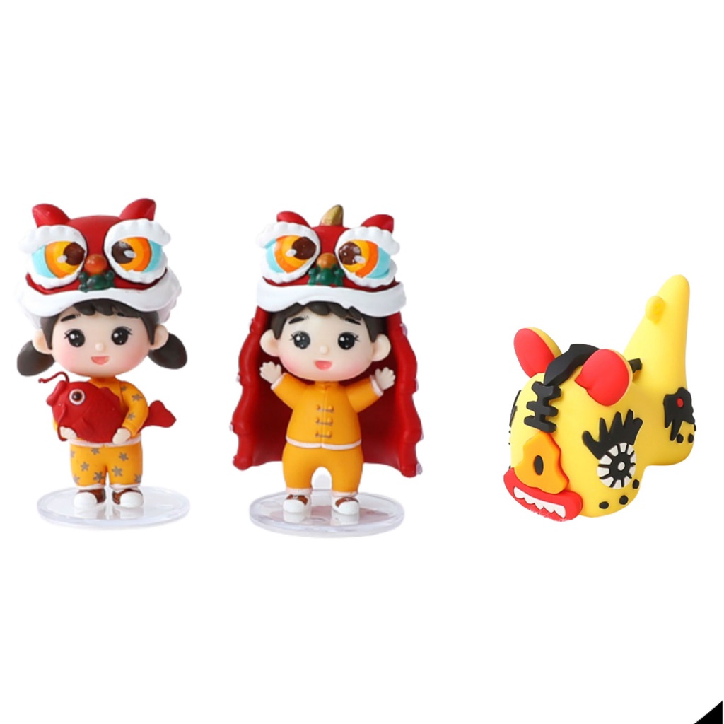 Lion Dance Festive Cake Toppers For Chinese More Wedding And | Shopee ...