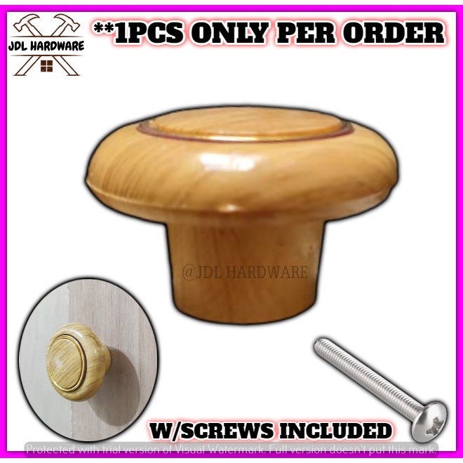3019-3 1PCS Round Wooden Design PVC Drawer Cabinet Handle Knobs ...