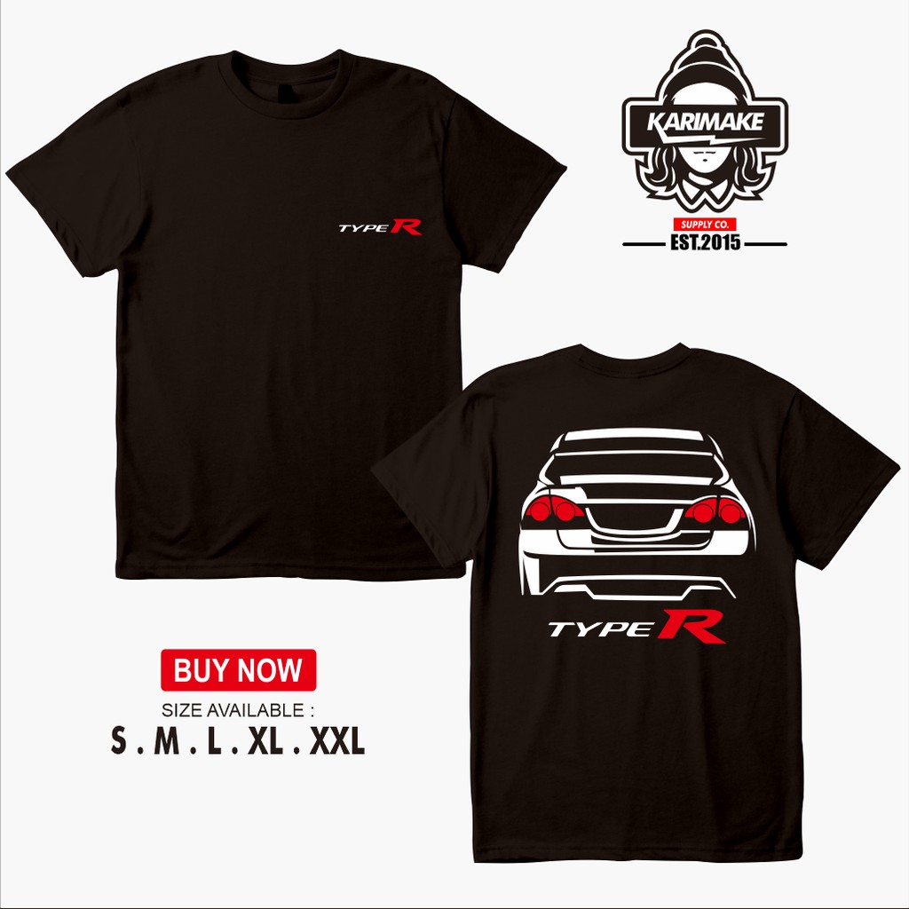 Honda Civic FD Type R REAR Karimake Car Print T-Shirt | Shopee Philippines