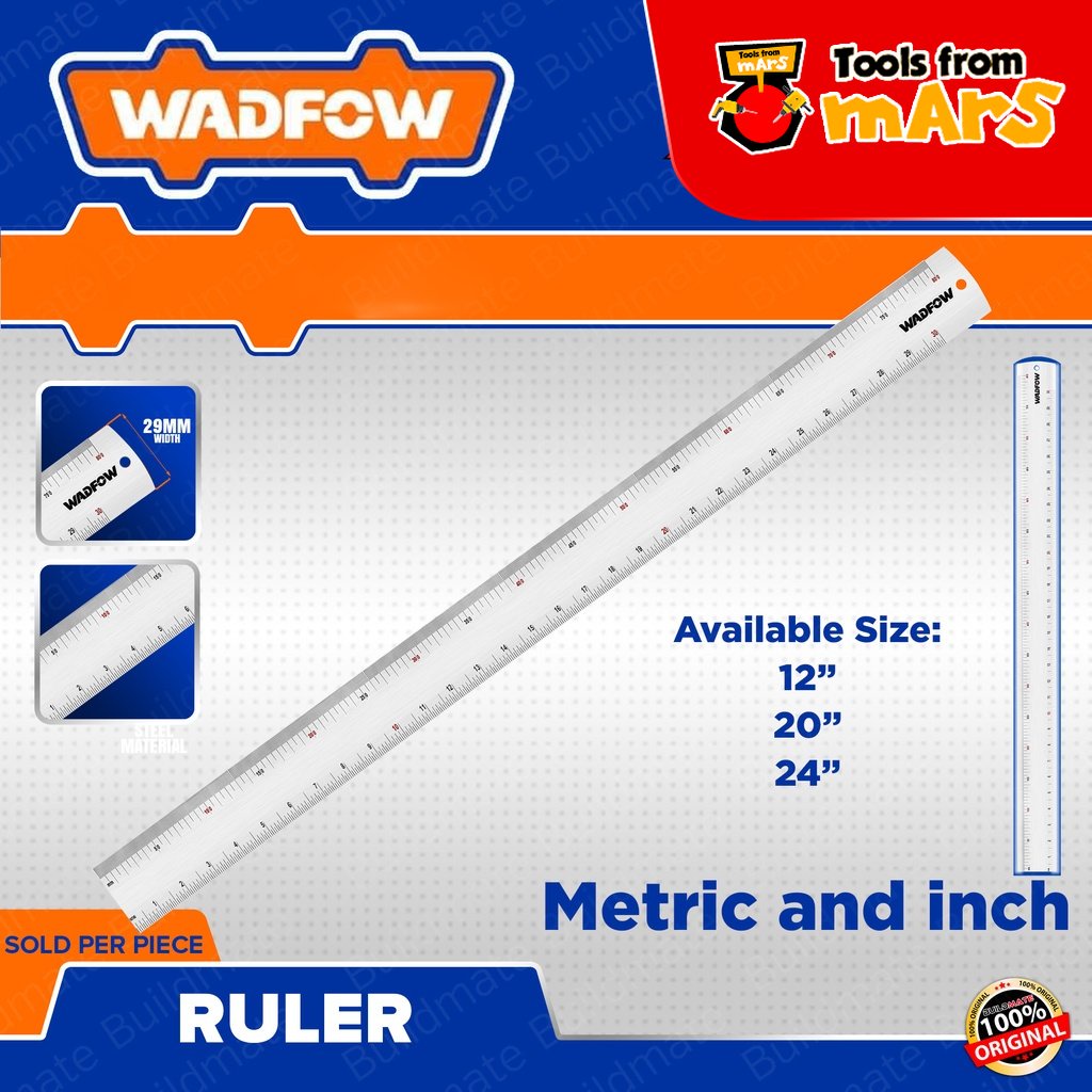 WADFOW 12" | 20" | 24" Inch Ruler Metric & Inch Stainless Steel ...